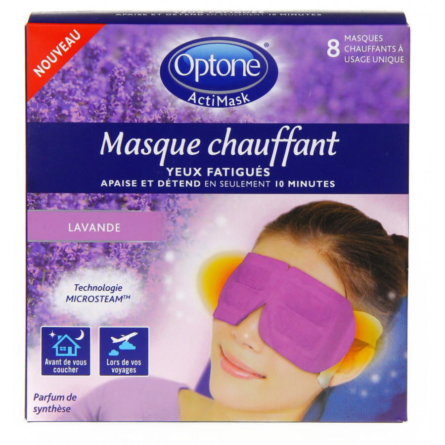 OPTONE - ActiMask Masque Chauffant Yeux Fatigués Lavande 8 Masques ...