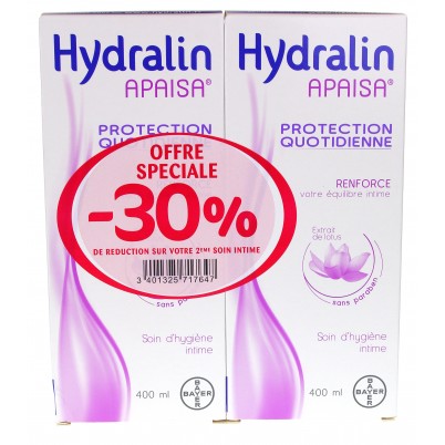 Bayer Hydralin Apaisa Soin intime quotidien Solution au Lotus. Flacons ...